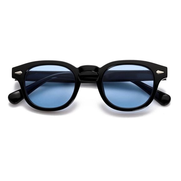 Street Knitted | Accessories | Sky Blue Tint Lens Round Black Frame ...